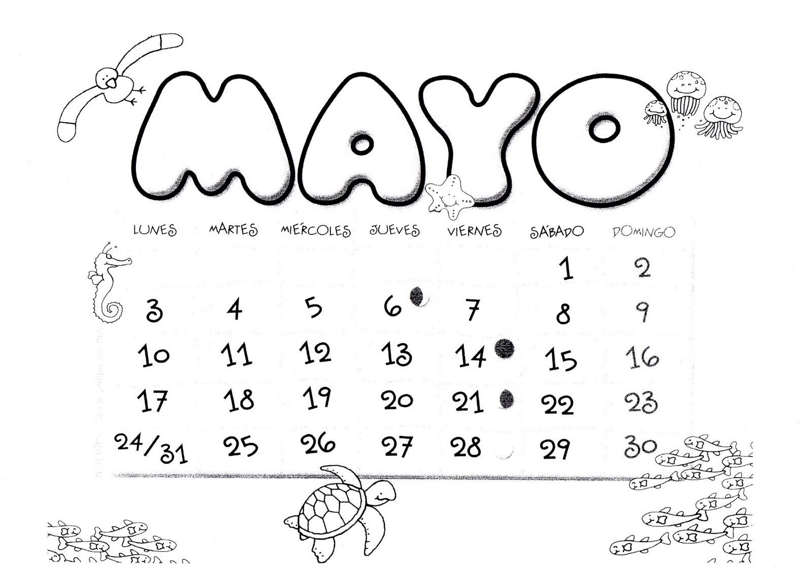 Calendario por mes para imprimir - Imagui