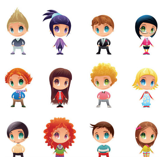 Fun Photo Editor: Stock Vector - Cute cartoon characters