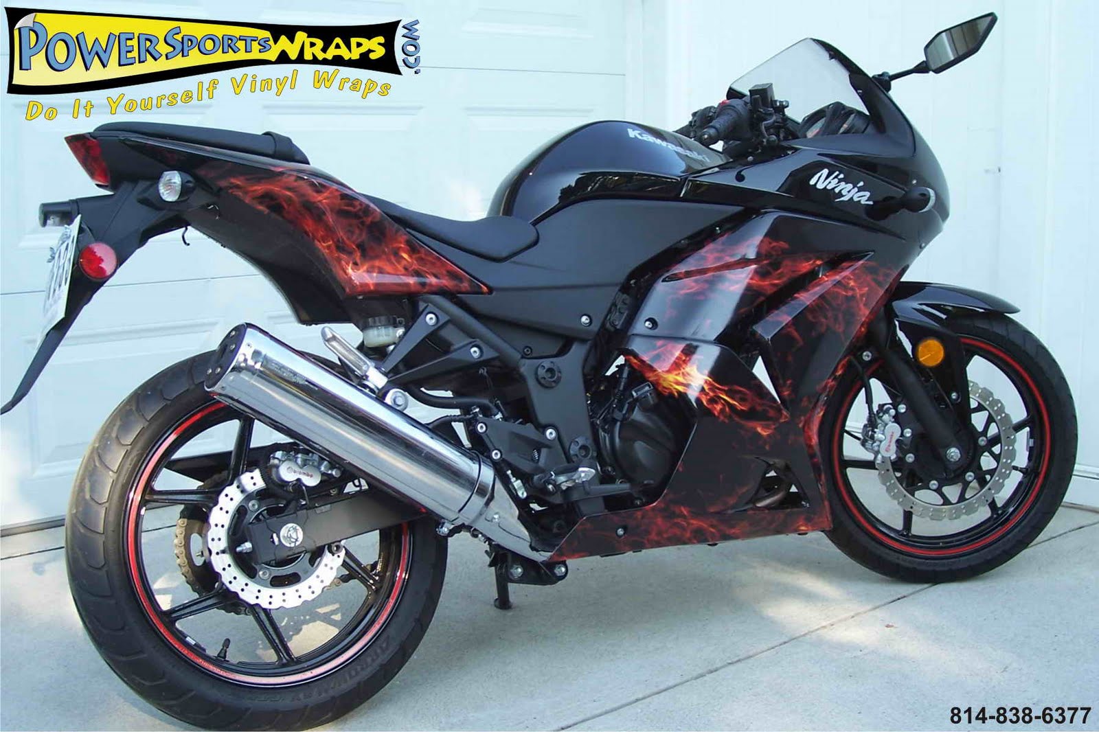 Kawasaki Ninja 250 Custom With Flame Stickers | Motorcycle Case