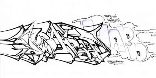 all in graffiti: Sketch Graffiti Alphabet Hard