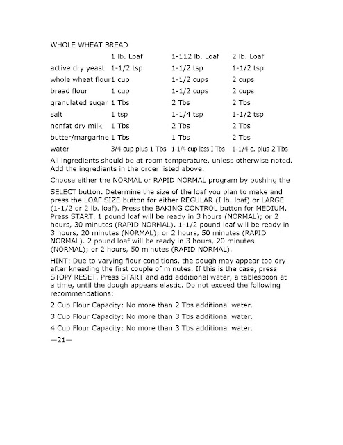 Welbilt Bread Machine Blog: Model - ABM4100T Welbilt Bread Machine ...