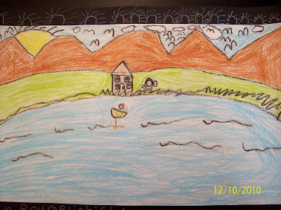 Center School Art: Landscape Drawings by Grade 1
