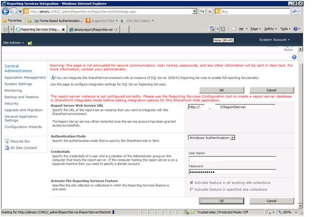Sharepoint Blogs Report Server Instance Not Configured Correctly