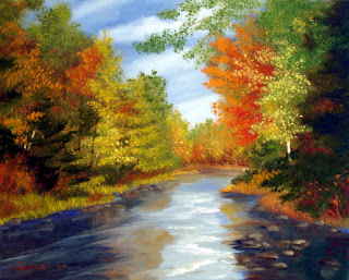 Maine Art: Maine Fall River #28