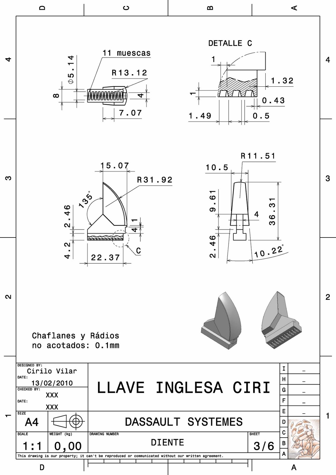 Planos ...con ciri: LLAVE INGLESA
