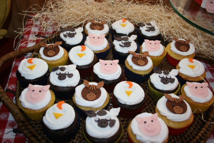YUM! Cakes by Beth: Barn Cake and Farm Animal Cupcakes