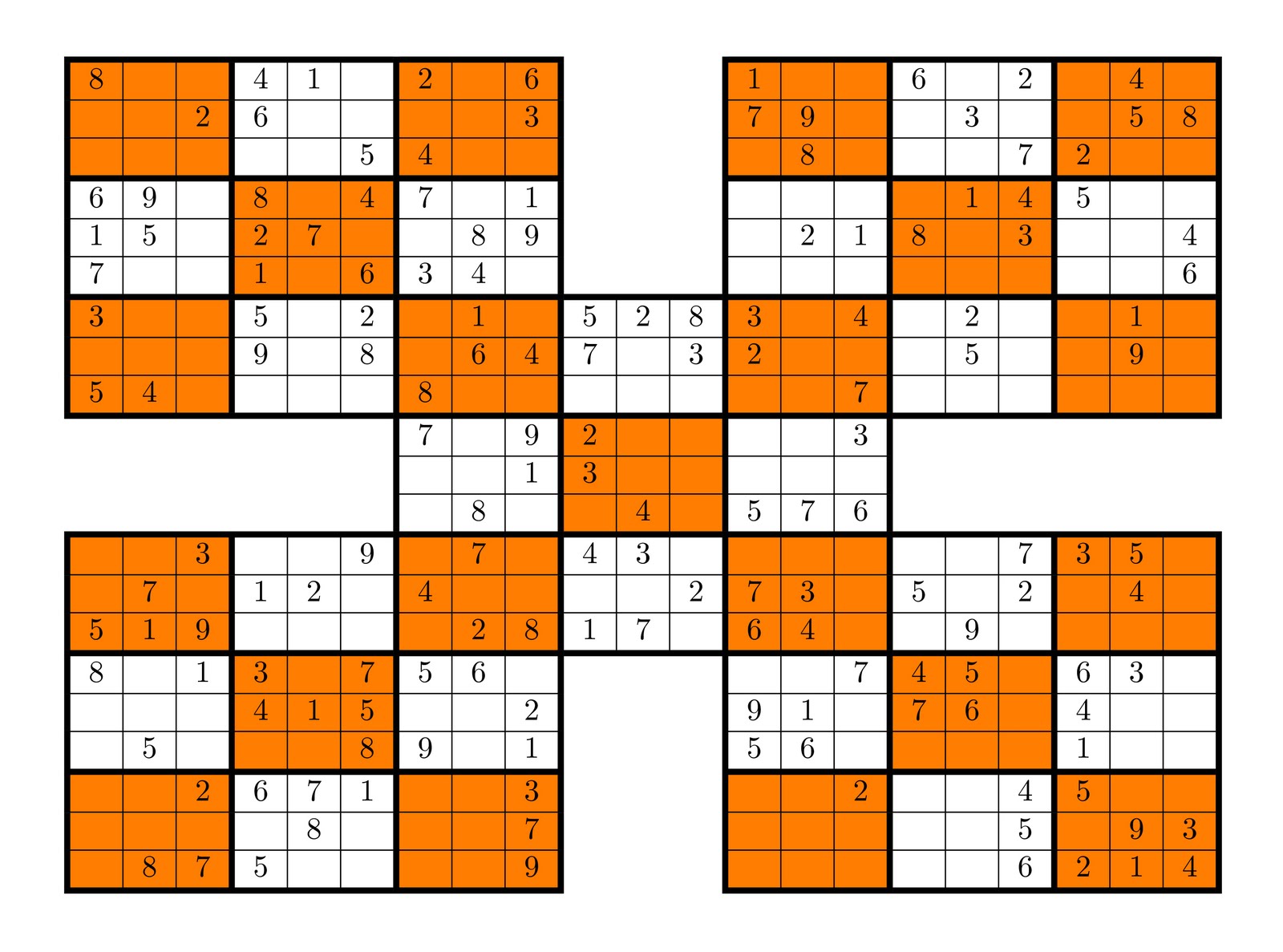 Tirpidz's Sudoku: #378 High five sudoku 9 x 9