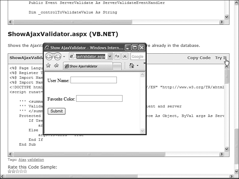 ASP.NET: Building a Code Sample Website