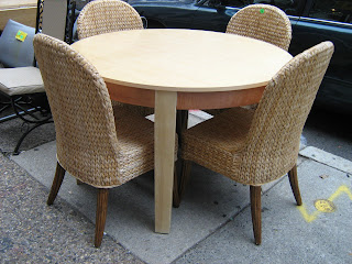 Uhuru Furniture & Collectibles: Stylish Pier One Ash Wood Table - SOLD