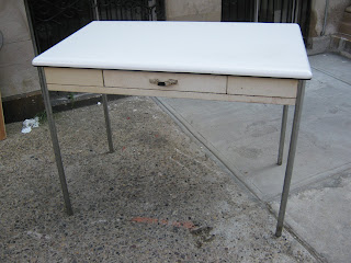 Uhuru Furniture & Collectibles: Gorgeous Enamel 1930s kitchen table - SOLD