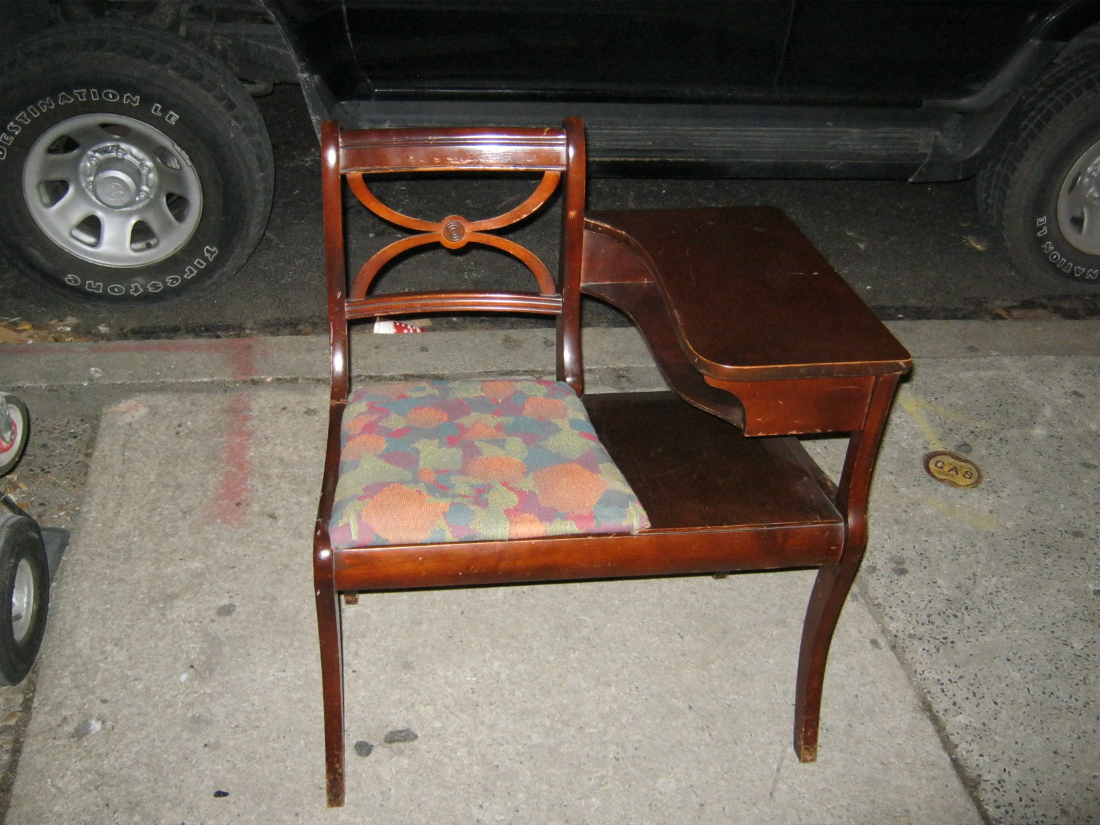 Uhuru Furniture & Collectibles: 1940s Mahogany Phone Chair SOLD