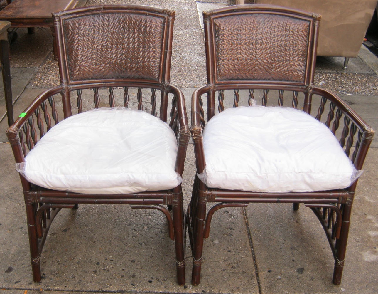 Uhuru Furniture & Collectibles: Mitchell Gold Wicker Chair Set SOLD