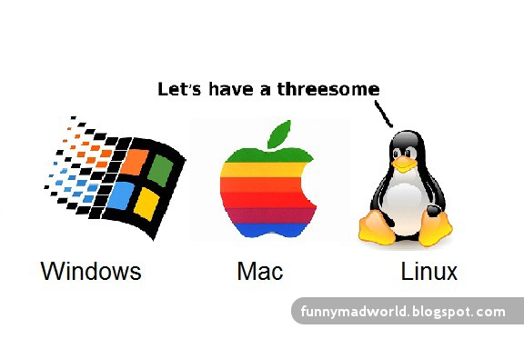 Windows vs Mac vs Linux Poster - FunnyMadWorld
