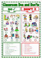 Frenchfrog's Little English Pond: Classroom Dos and Don'ts (Matching)