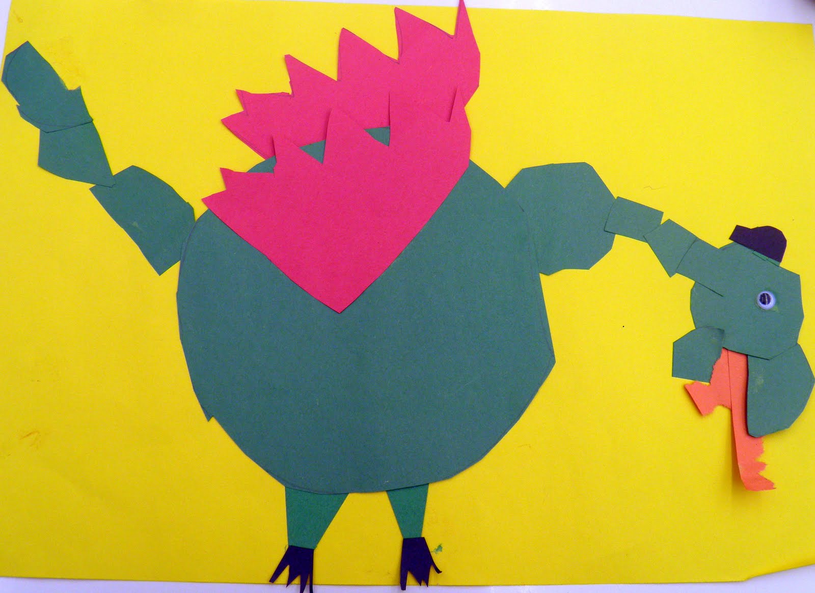 Art Dish: Shape dragon for second graders