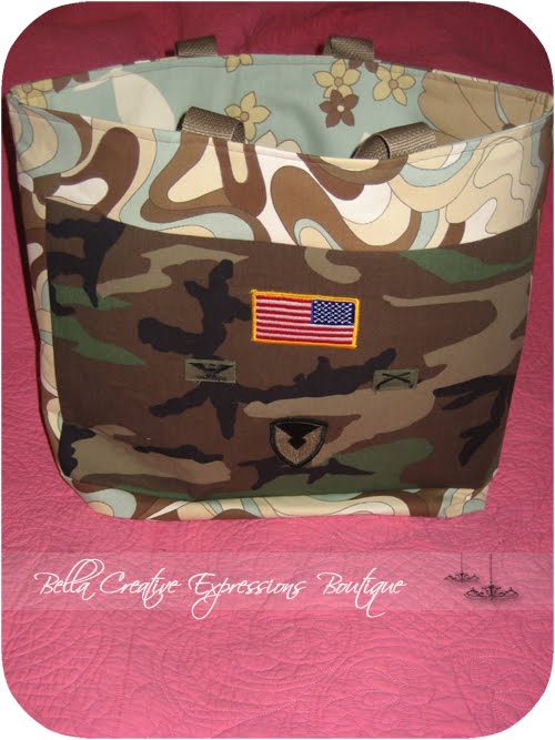 Bella Creative Expressions Boutique: Military Tote Bag