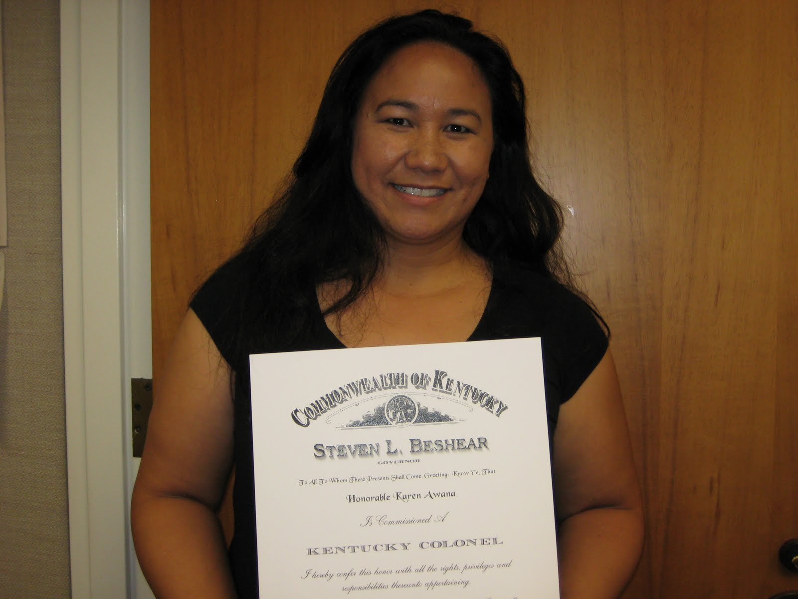 Hawaii House Blog: Rep. Awana receives "Kentucky Colonel"