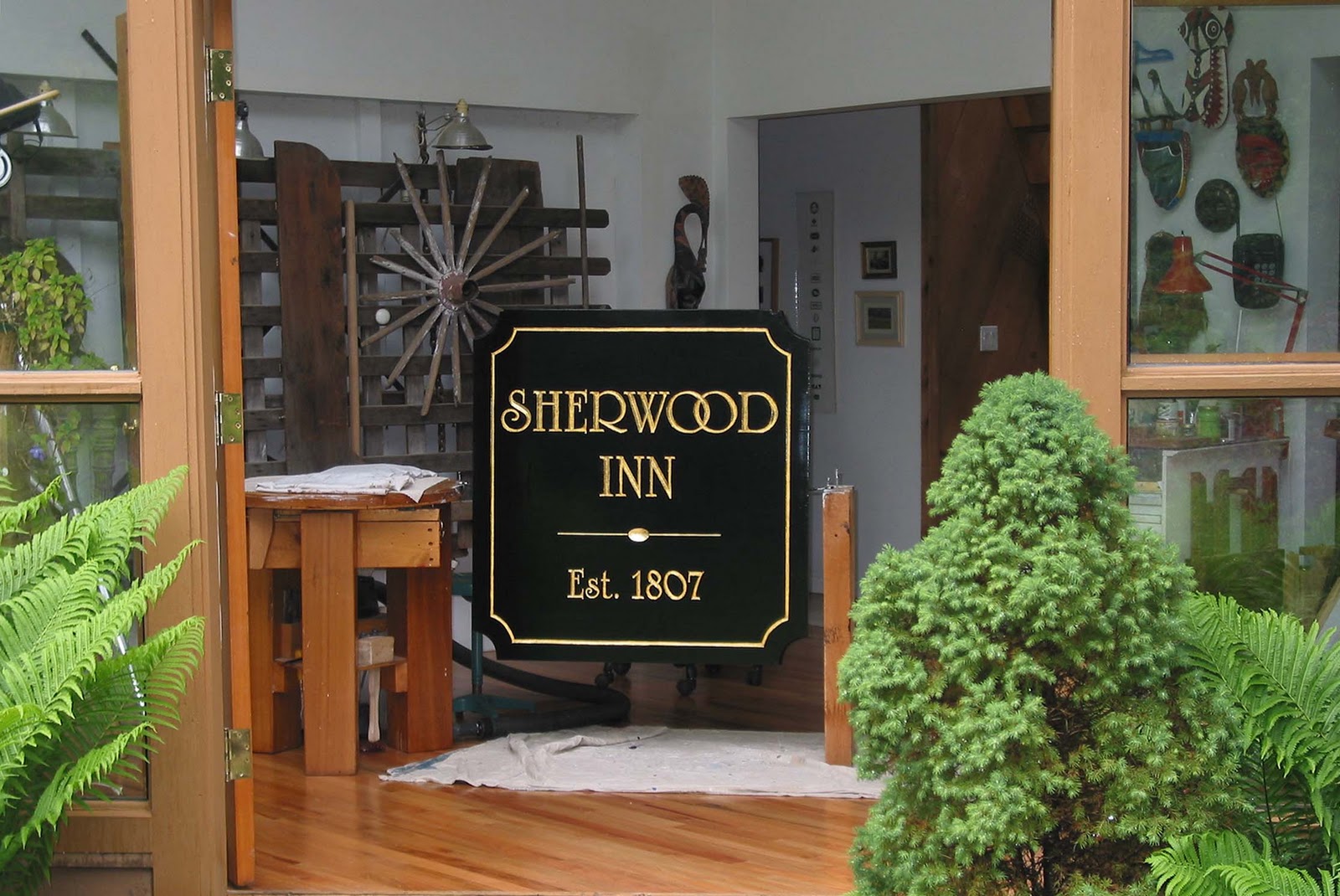 cazartdesign: “Sherwood Inn” Skaneateles, NY Hand carved Mahogany sign ...