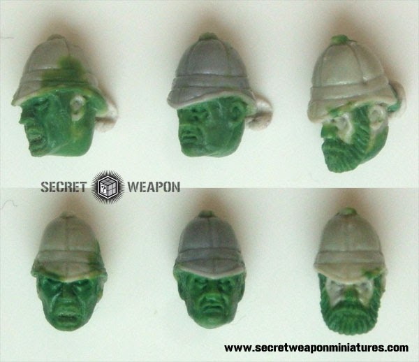 Secret Weapon Miniatures: Preview: Pith Helmet Heads!