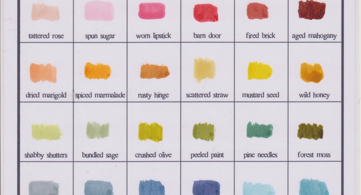 paulaholifieldcrafts: Tim Holtz Distress inks colourchart