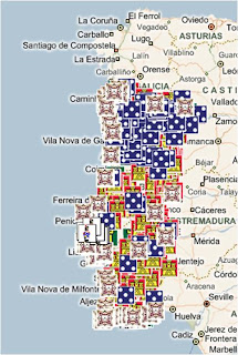 turma a: Mapa dos castelos e fortalezas de Portugal