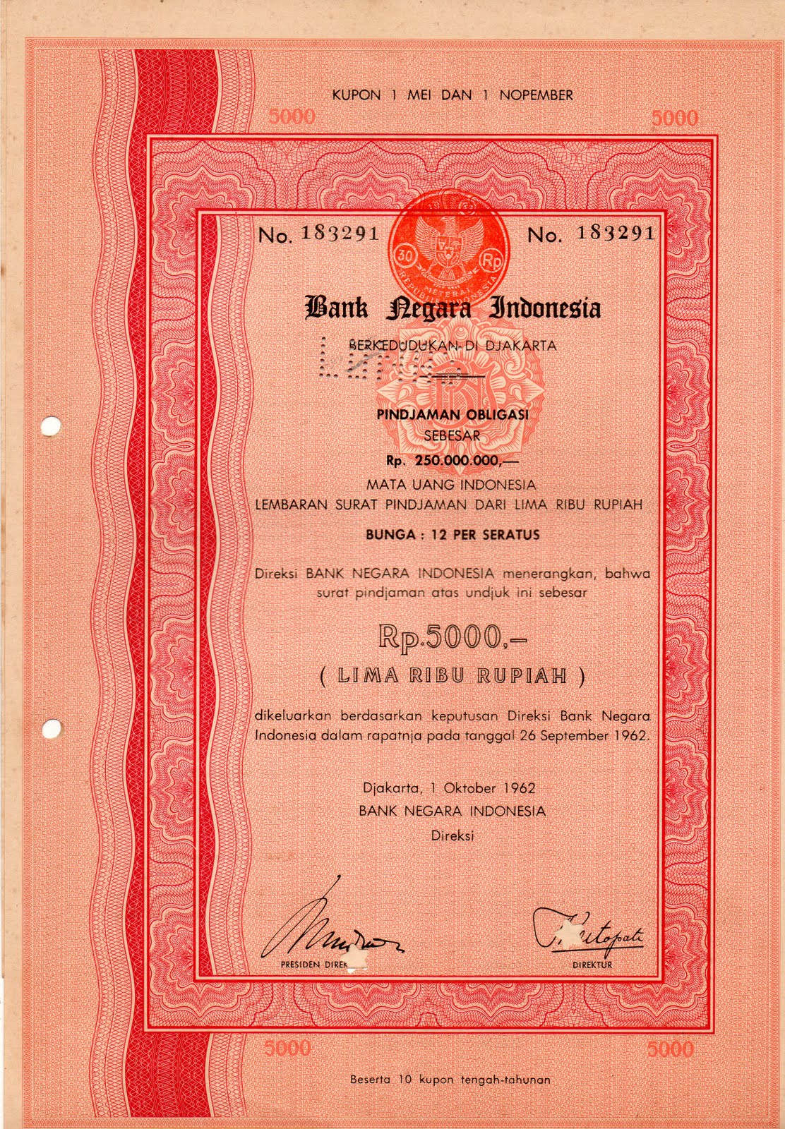 Yang Antik Unik dan Menarik: Surat Obligasi / Saham