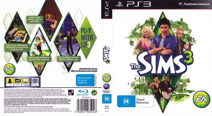 DVD Covers: The Sims 3 (2010) Playstation 3 Covers