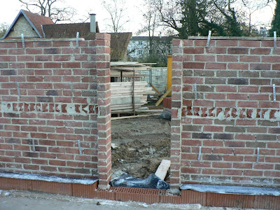 élévation du double mur en blocs porotherm