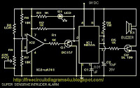 FREE CIRCUIT DIAGRAMS 4U: Super Sensitive Intruder Alarm