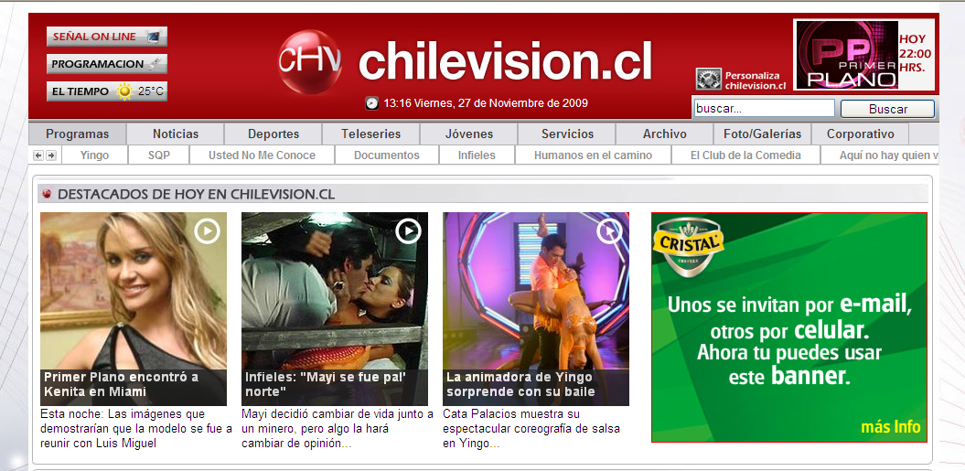 Maria Ignacia Bahamonde: Chilevisión v/s TVN, competencia de páginas web