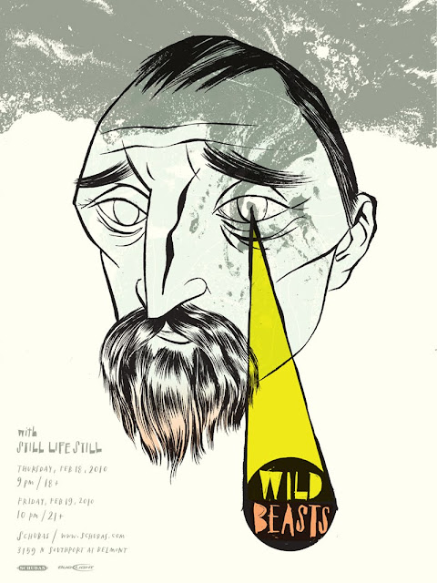 Anne Benjamin: Illustration: Wild Beasts Poster for Schubas