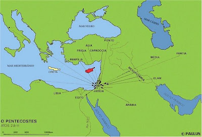 História e Bíblia: Mapa – Os pentecostes