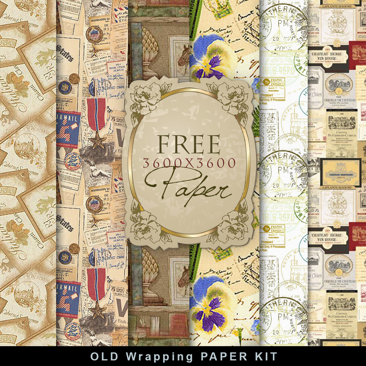 Freebies Kit of Vintage Wrapping Paper:Far Far Hill - Free database of ...