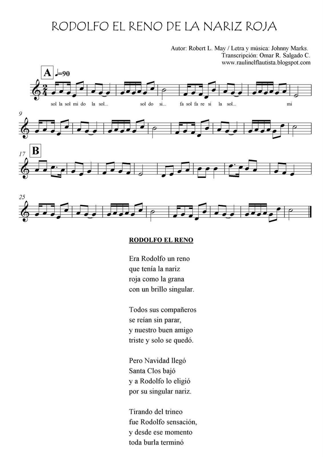 Raulín el flautista: Rodolfo, el reno de la nariz roja