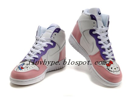 I ♥ HYPE: Nike Dunks High Girls Hello Kitty butterfly flower