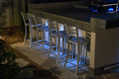 Outdoor Kitchen Construction: Night Lights