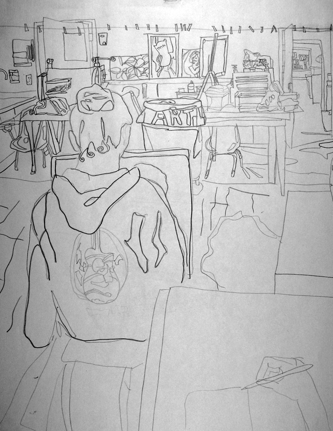 BYUH Drawing: Art Room Contour Drawing
