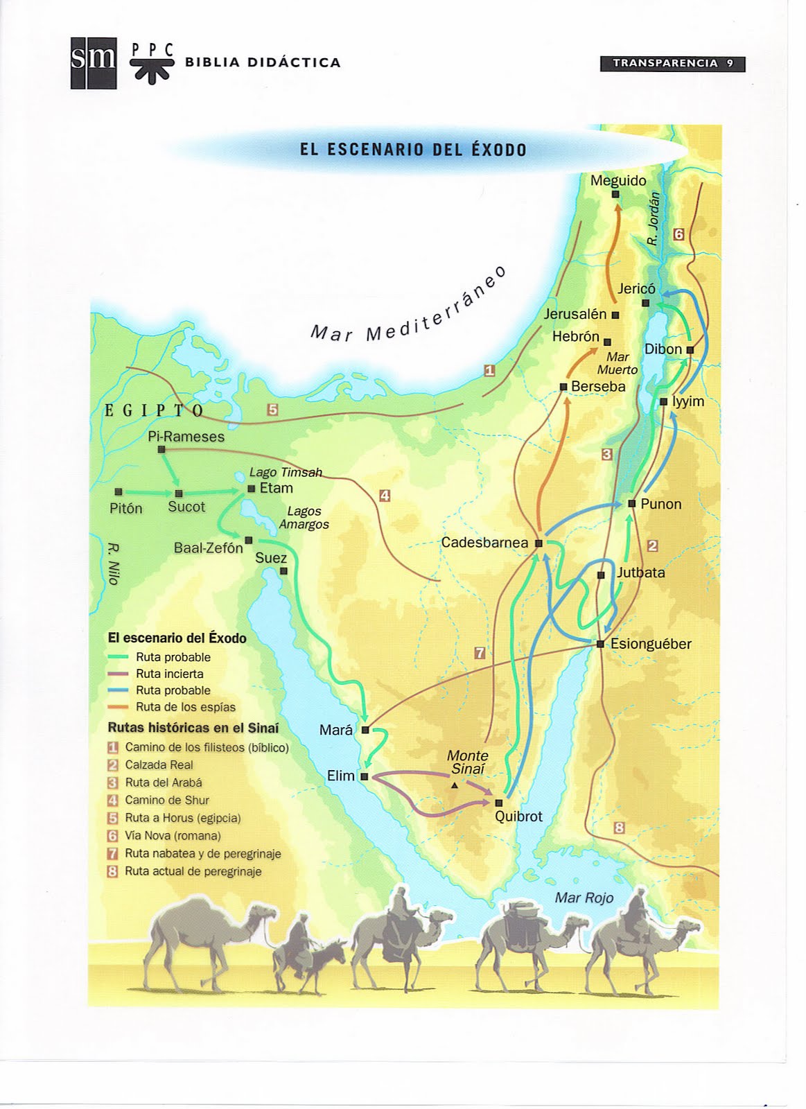 MATERIALES DE RELIGIÓN CATÓLICA: EL ESCENARIO DEL ÉXODO. ESQUEMA SM & PPC