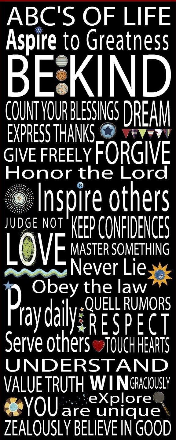 Publish with Penny: ABC's of life Canvas