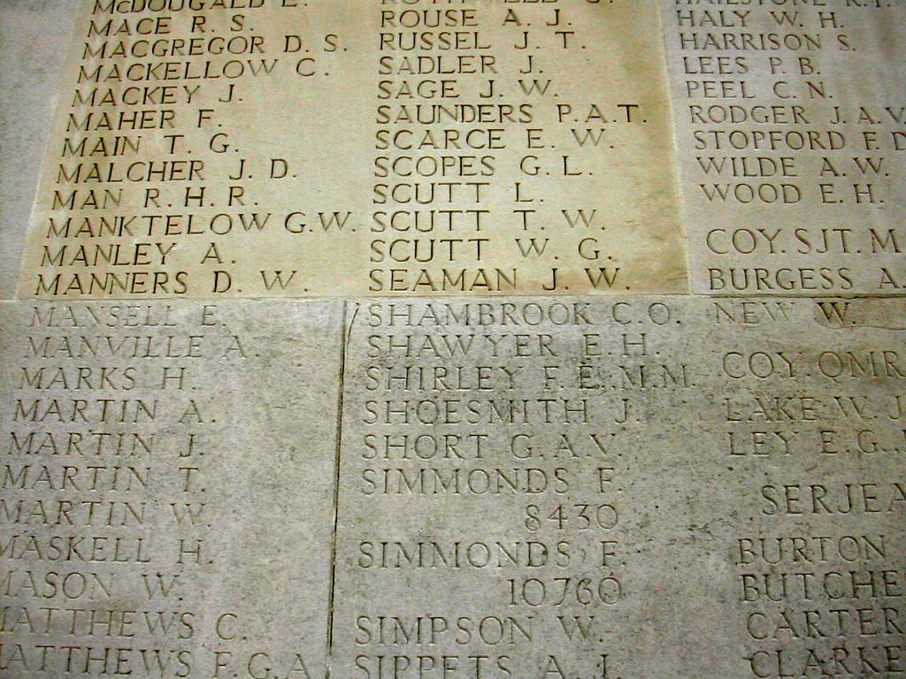 Lancing War Memorial: SCUTT Thomas William