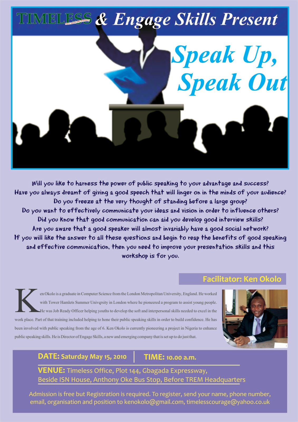 Timeless Magazine: Speak Up, Speak Out Public Speaking Seminar by ...