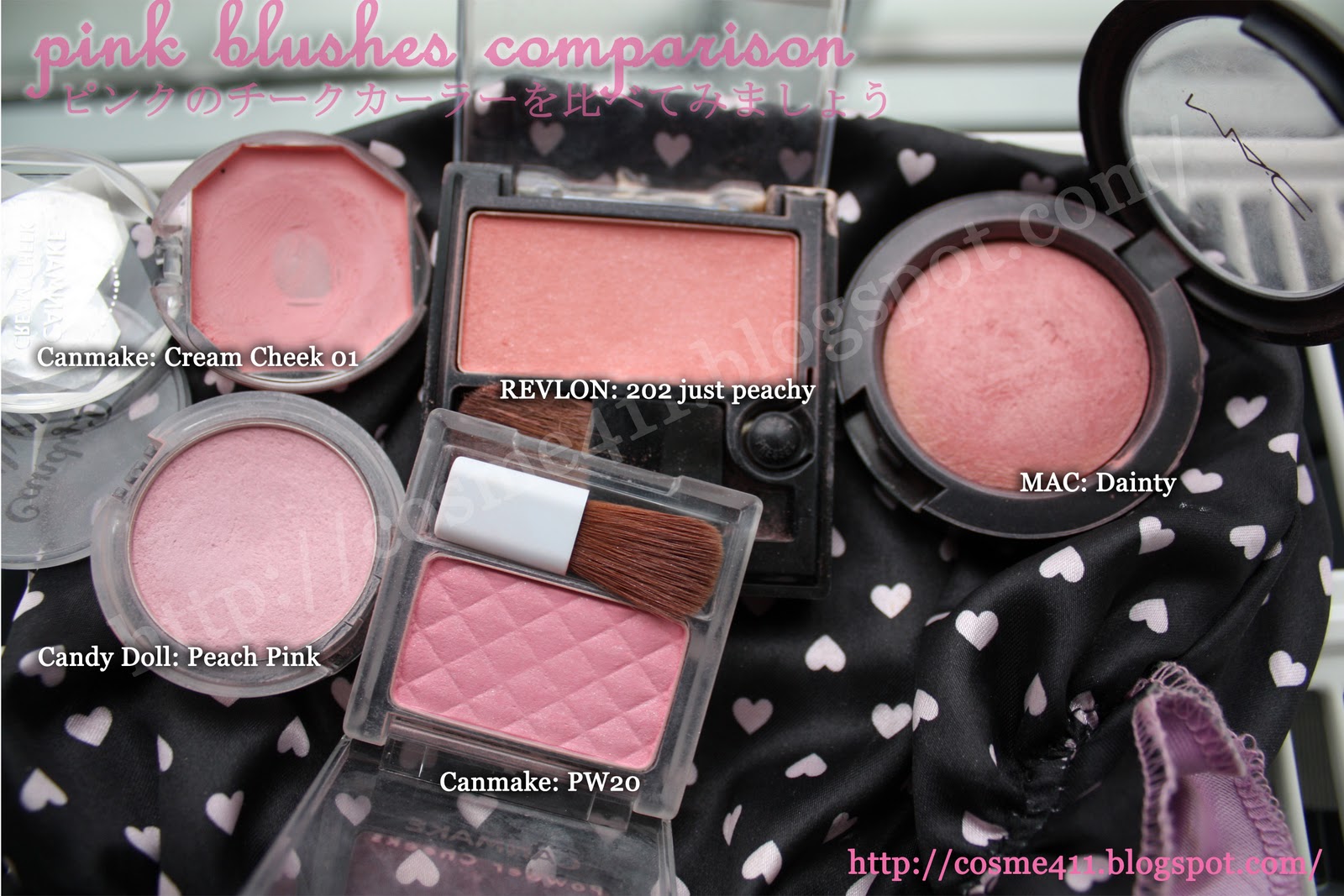 I like makeup \(*^__^*)/: PINK BLUSHES! Swatches, comparison & reviews!