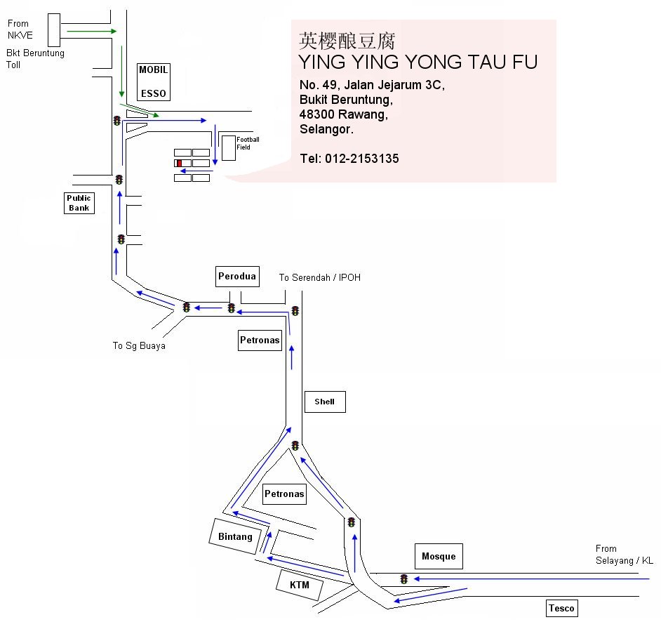英樱酿豆腐: 餐馆地图 | Location Map