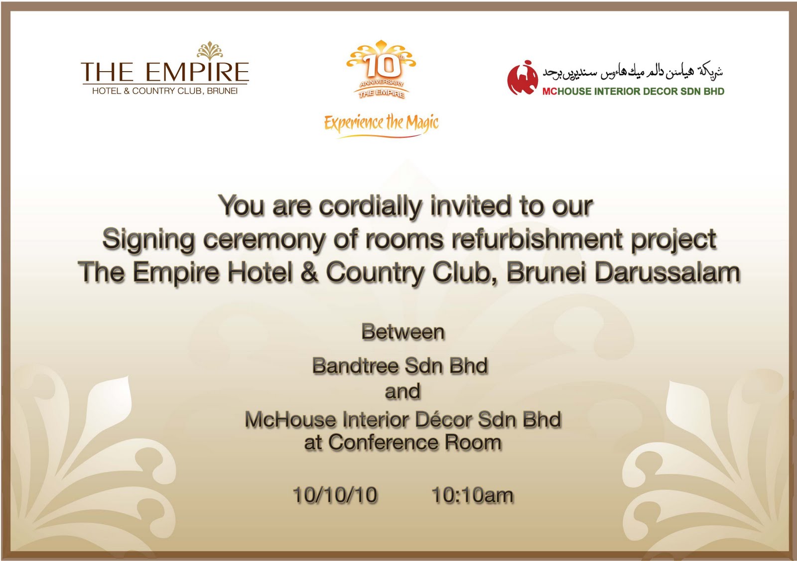 Sumantri: Signing Ceremony of Rooms Refurbishment The Empire Hotel and ...