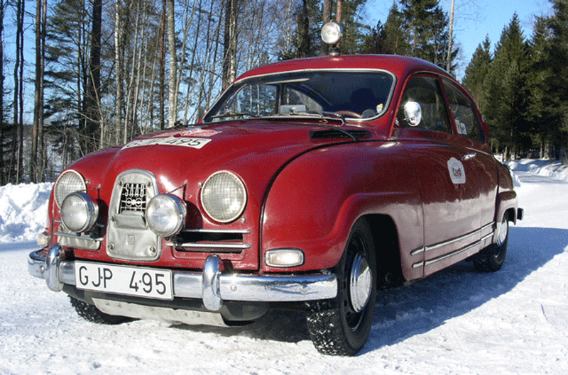 Apropos of Nothing: 2 Cycle 1962 Saab 96 Rally Car