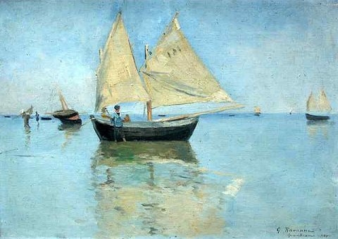 MARINES et Autres peintures: Léon Gustave RAVANNE (1854 - 1904)