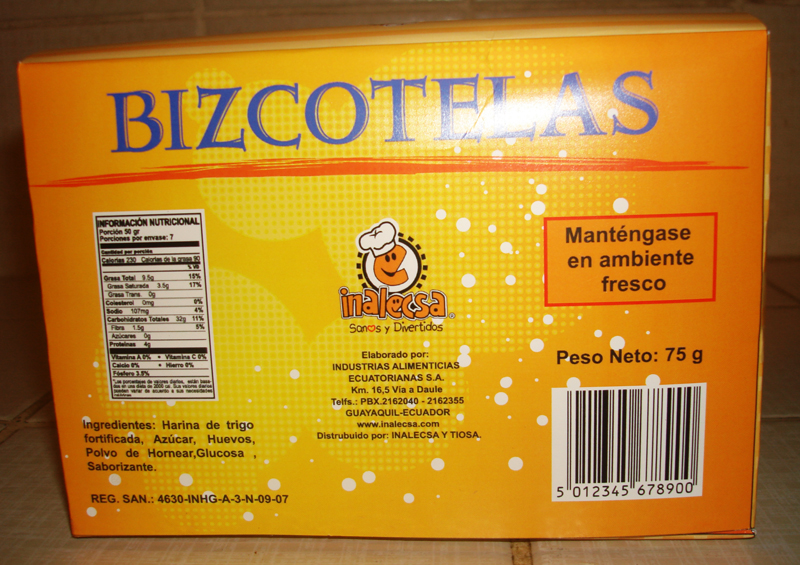 Empaques: Diseños de Empaques Bizcotelas Inalecsa- Alarcón
