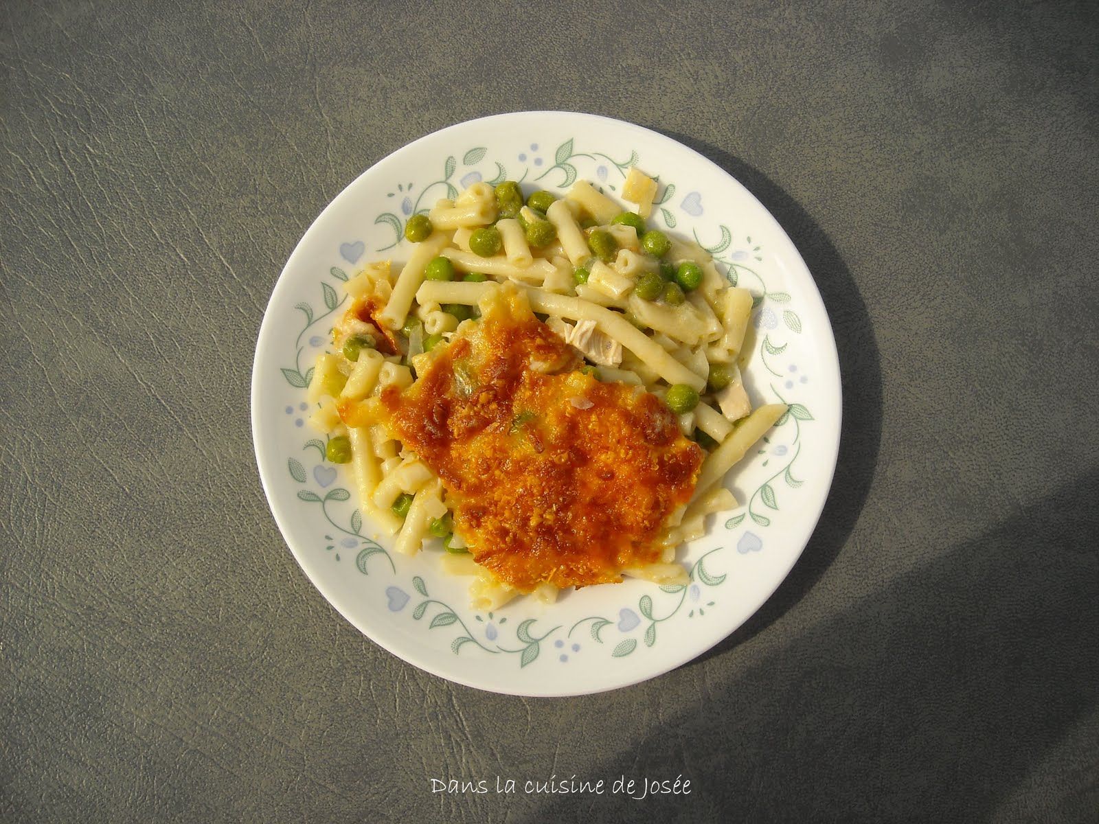 Les petits plats de Josée: Macaroni au poulet et aux petits pois.
