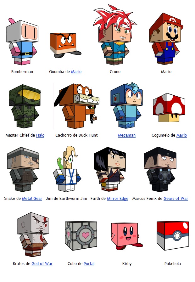 Papercraft Personagens parte 1 - Super Nintendo Revived