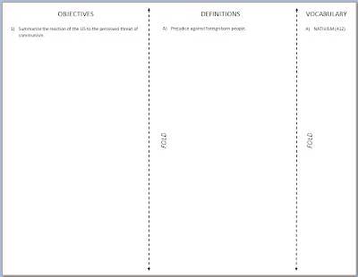 US History SVHS: Foldables